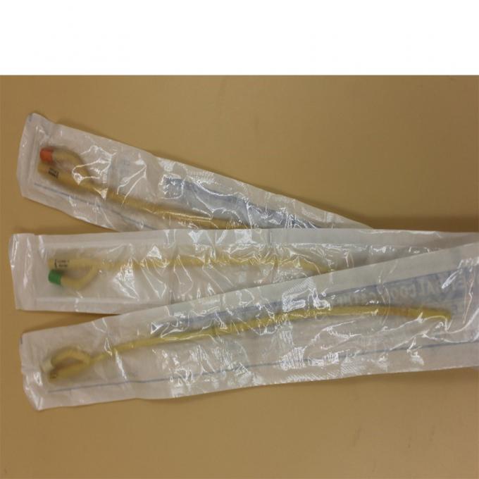 100% Latex Three Way Urinary Catheter , Silicone Coated Foley Catheter