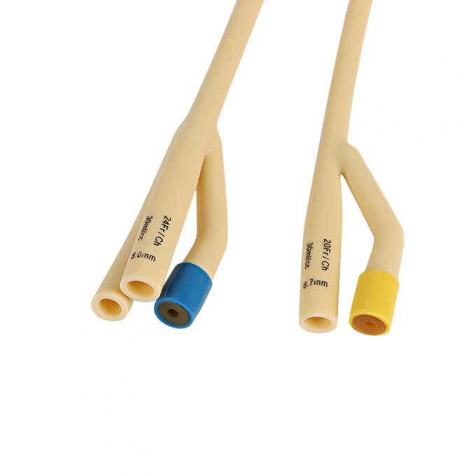 Latex Intermittent Female Catheter , 3 Way Intermittent Urinary Catheter