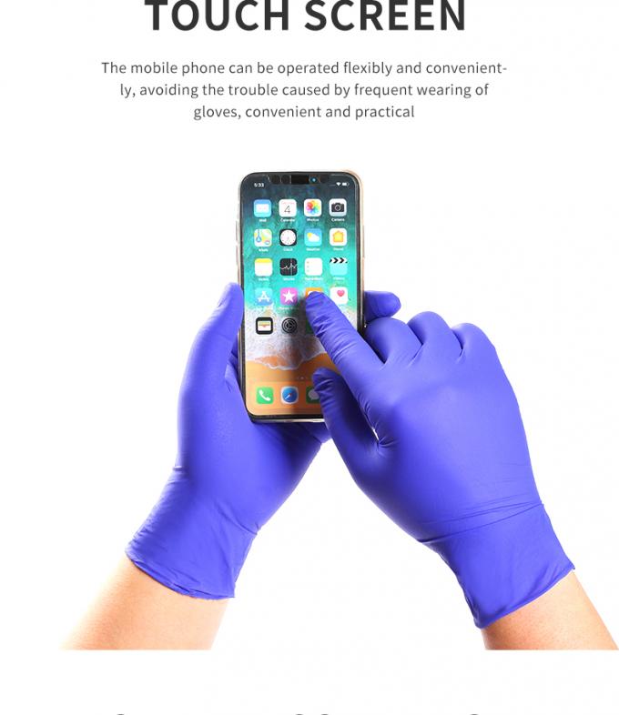 Single Use Disposable Medical Gloves Adult Blue Nitrile Gloves